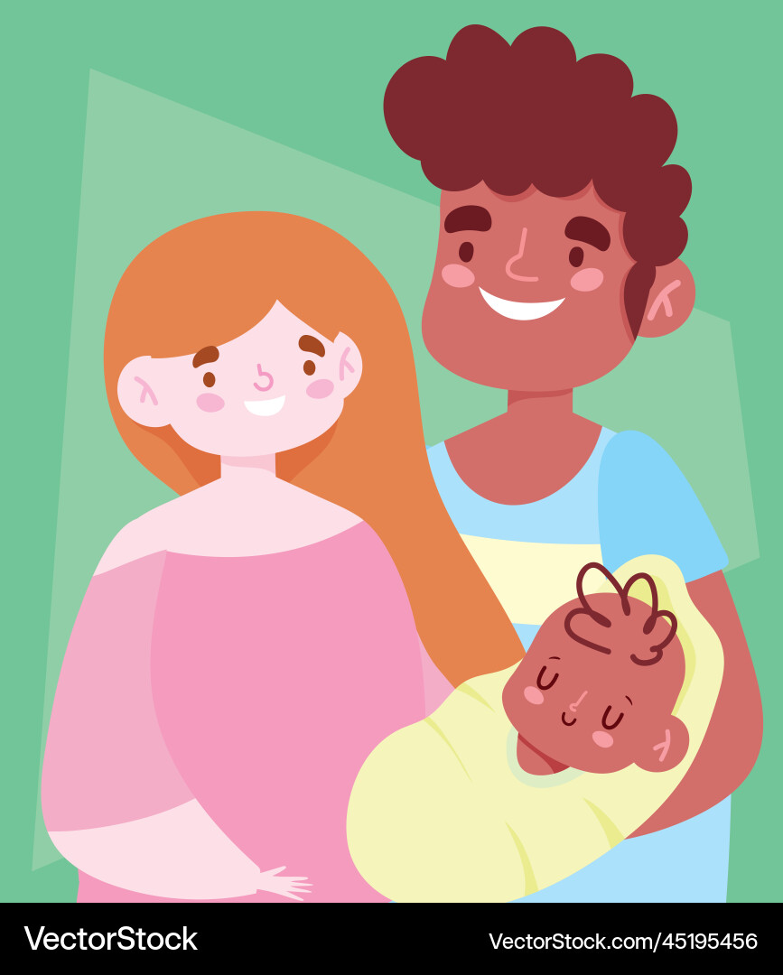 Couple and baby Royalty Free Vector Image - VectorStock