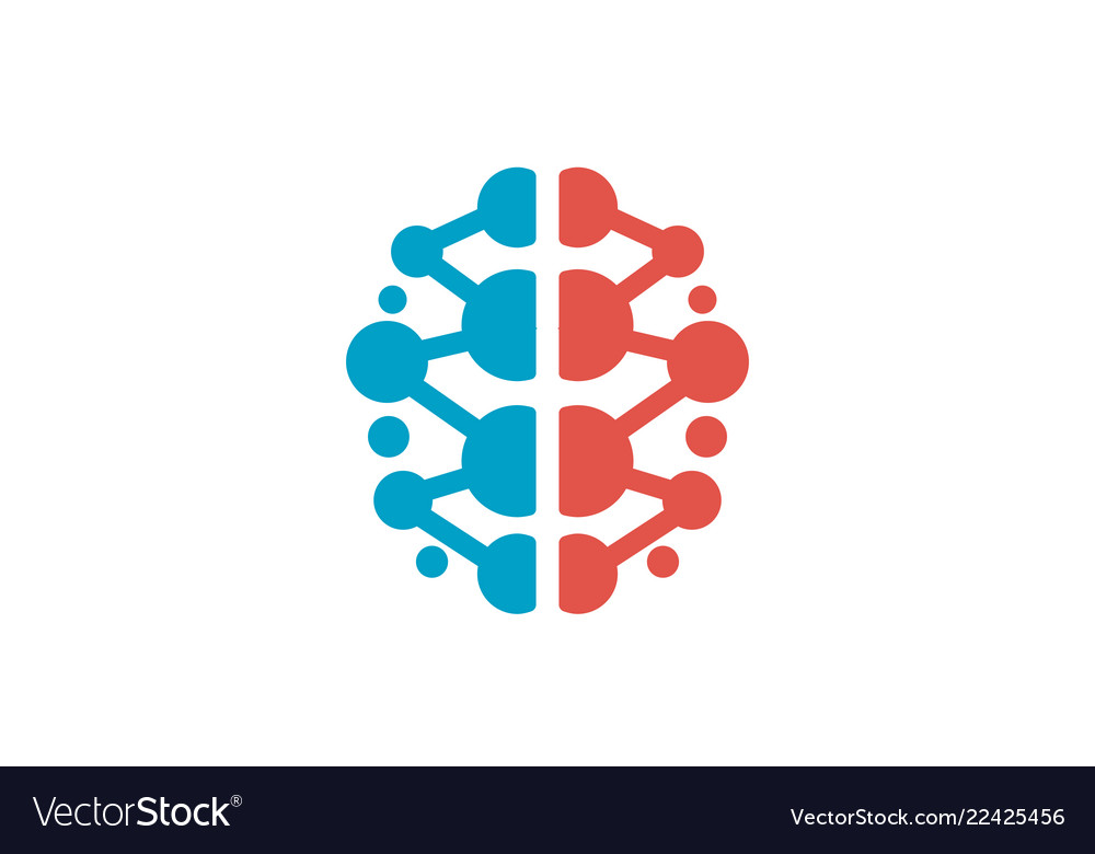 Creative smart colored brain logo Royalty Free Vector Image