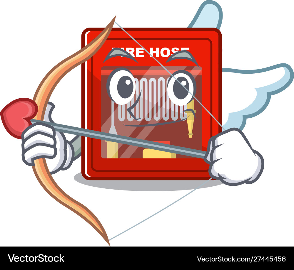 Cupid fire hose cabinet on mascot Royalty Free Vector Image