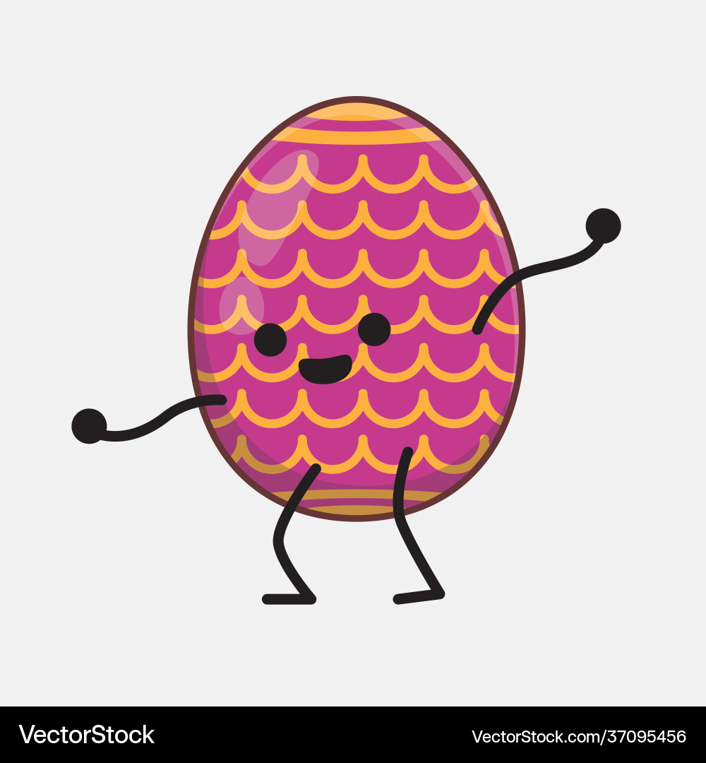 Easter egg cute character with simple face hands Vector Image