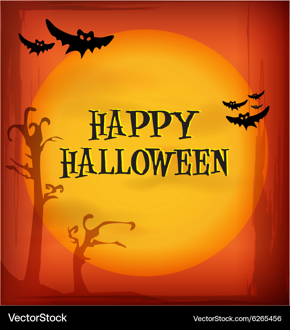Halloween night sky background and icons Vector Image