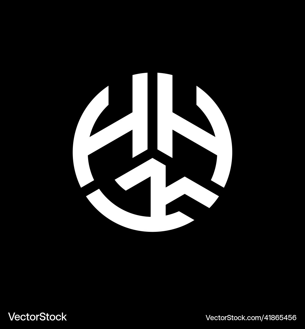 Hhk letter logo design on white background Vector Image