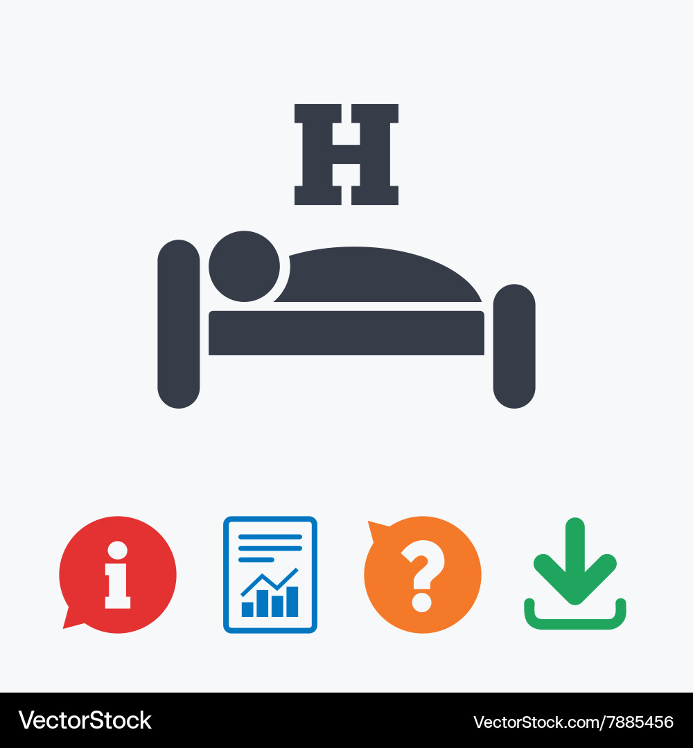 Hotel sign icon rest place sleeper symbol Vector Image