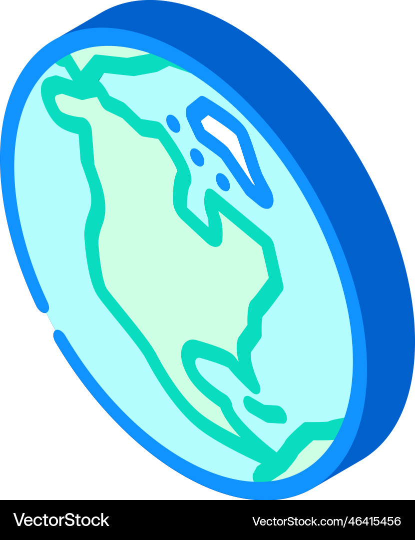 North america earth planet map isometric icon Vector Image