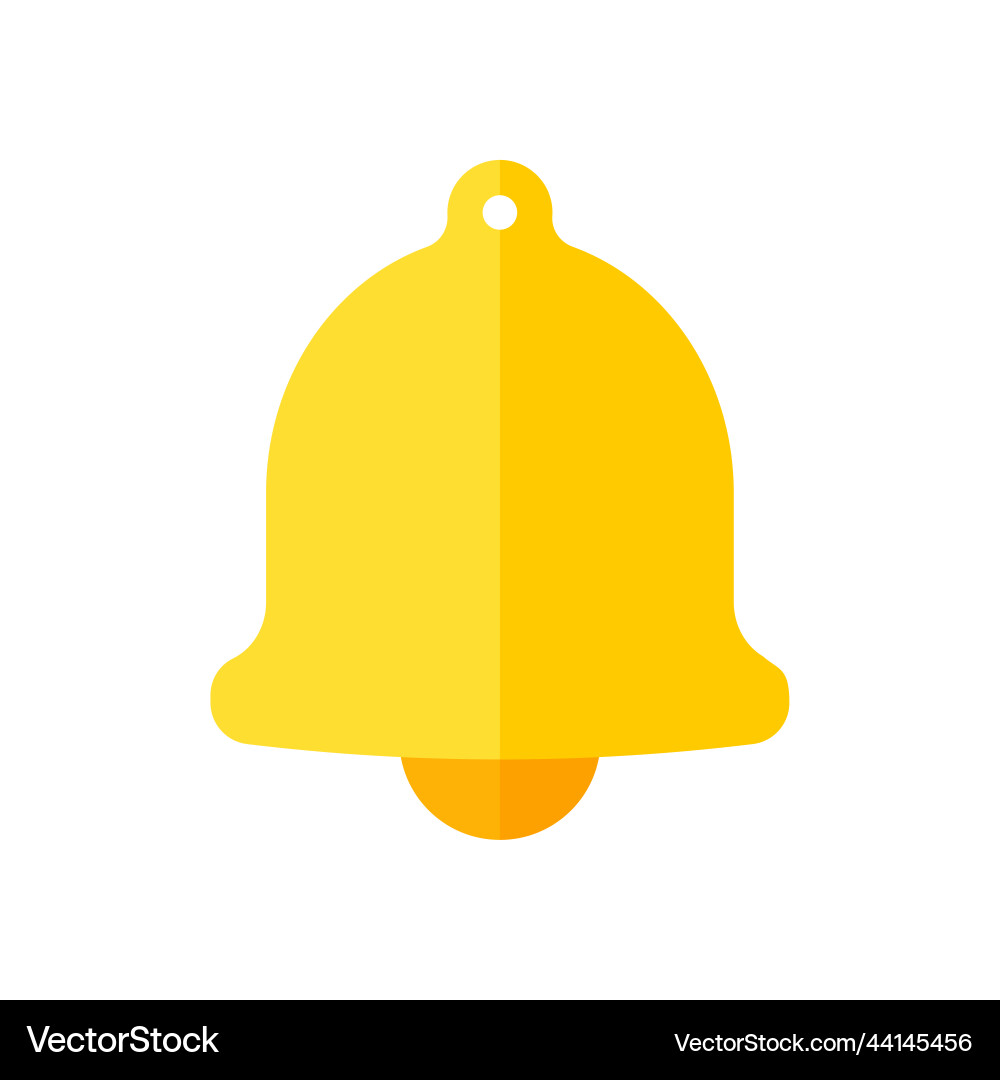 Notification the golden bell vibrating loudly Vector Image