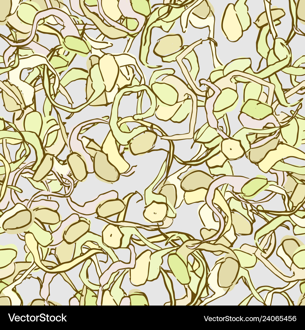 Seamless background of sprouted seeds Royalty Free Vector