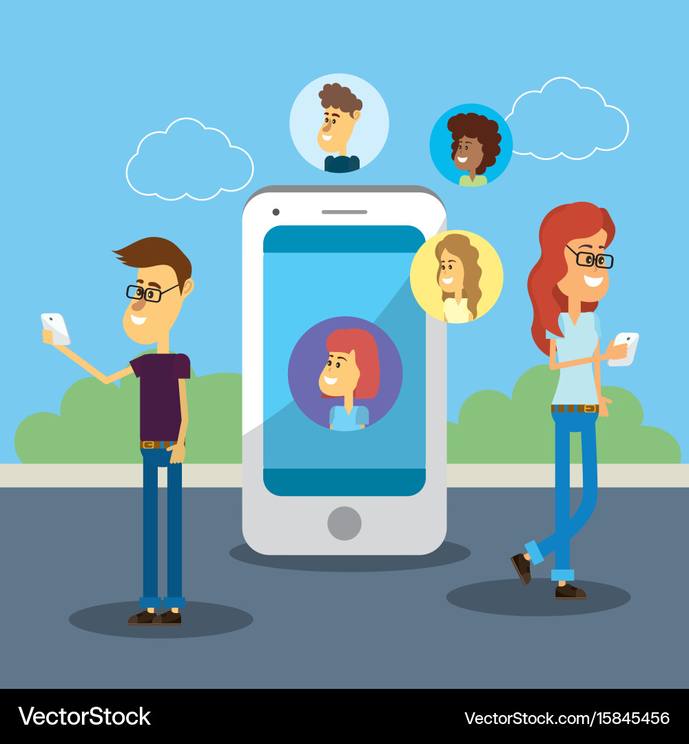 Social communication to people media connection Vector Image