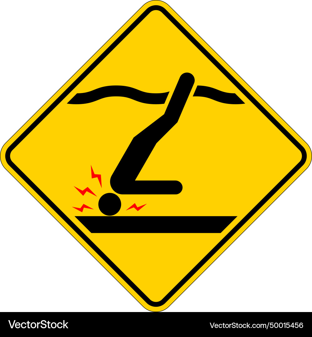 Water safety sign warning - shallow Royalty Free Vector