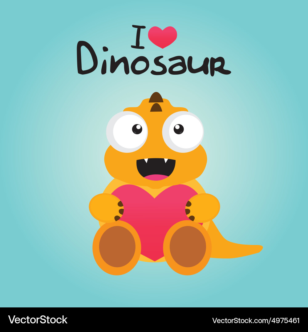 Abstract cute dinosaur on a blue background Vector Image