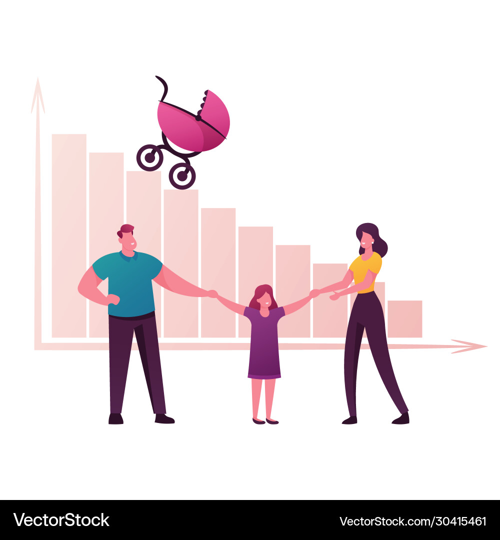 Birth rate and demographic datum concept happy Vector Image