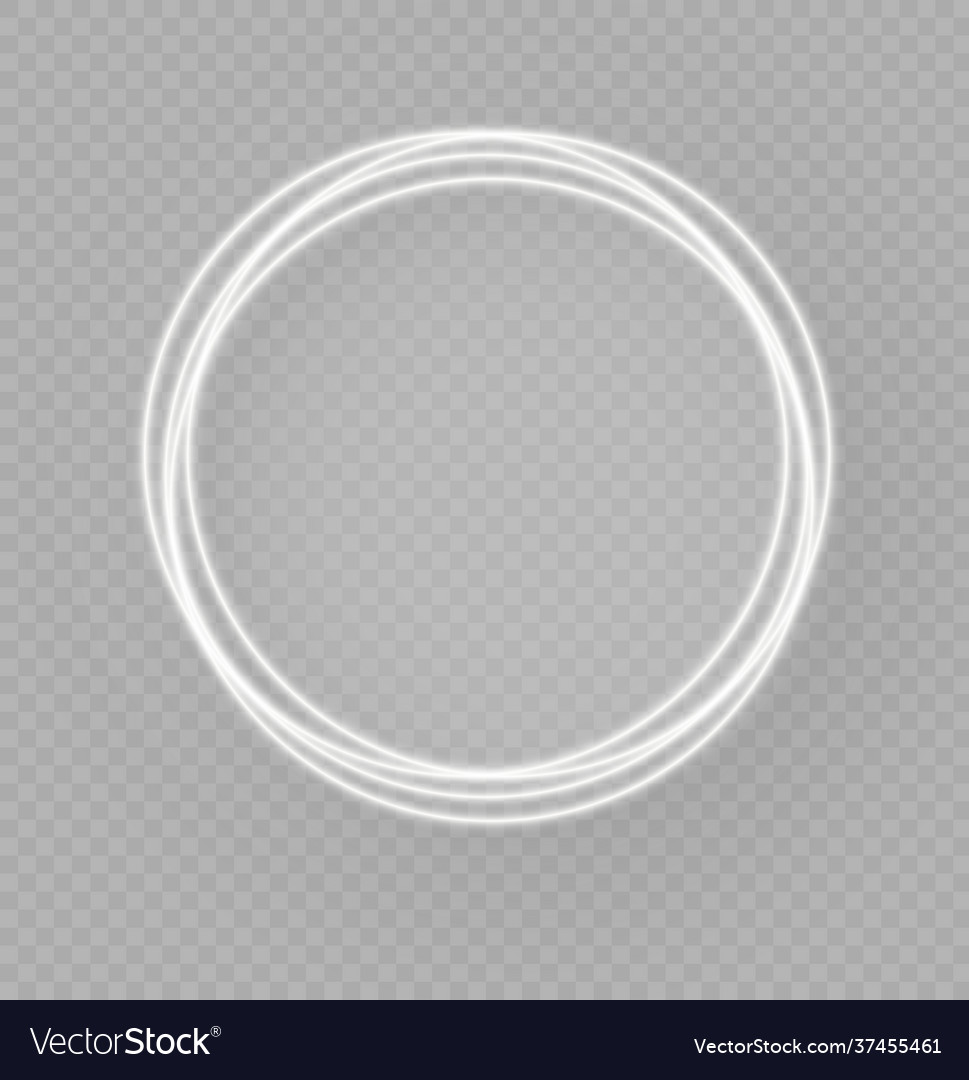 Christmas white light ring circles shining Vector Image