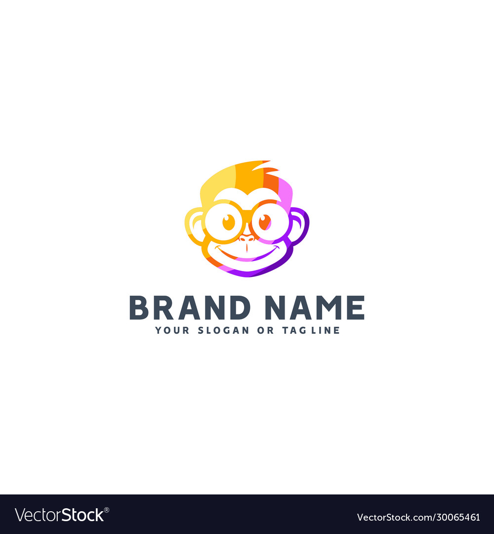 Colorful apes logo design Royalty Free Vector Image Colorful apes logo design Royalty Free Vector Image