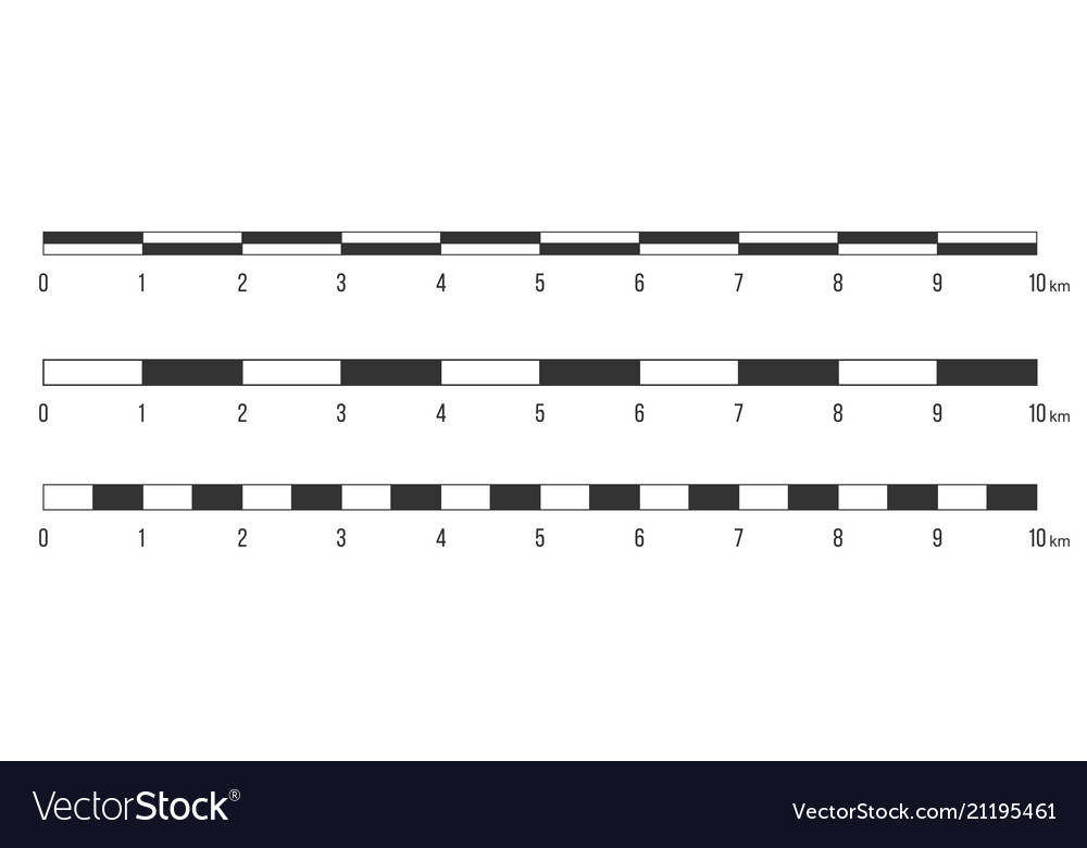 Creative map scale line set Royalty Free Vector Image