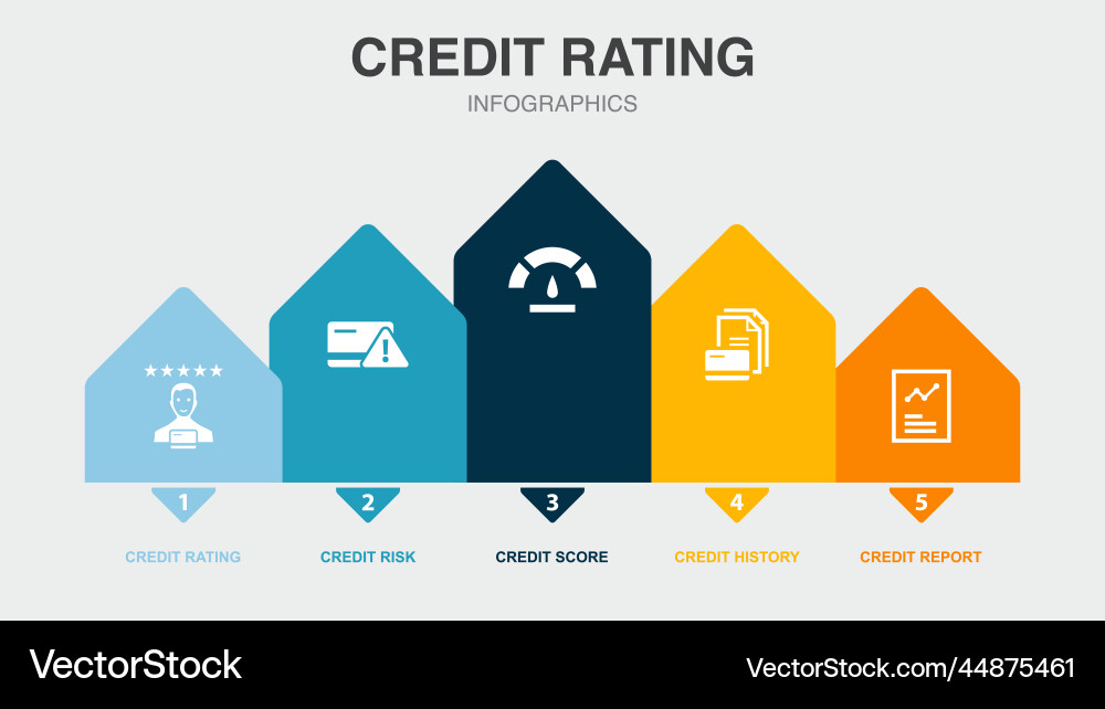 Credit rating risk score history Royalty Free Vector Image