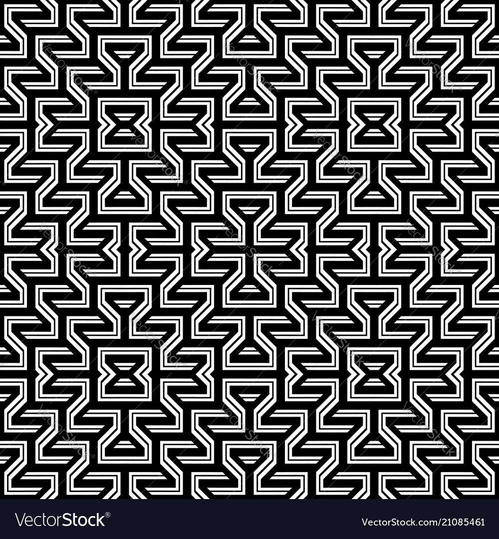 Design Seamless Monochrome Geometric Pattern Vector Image
