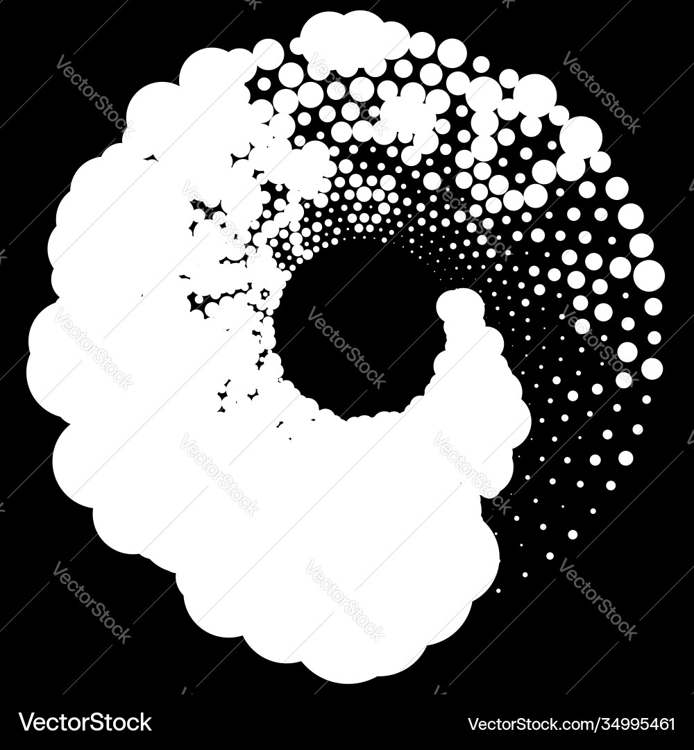 Dots dotted circular spiral swirl twirl Royalty Free Vector
