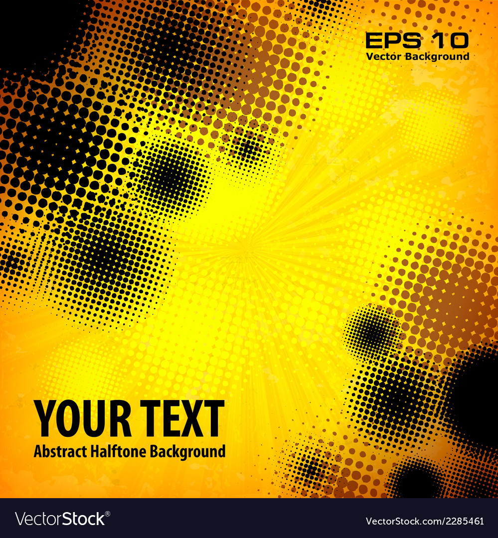 Halftone pattern on yellow Royalty Free Vector Image