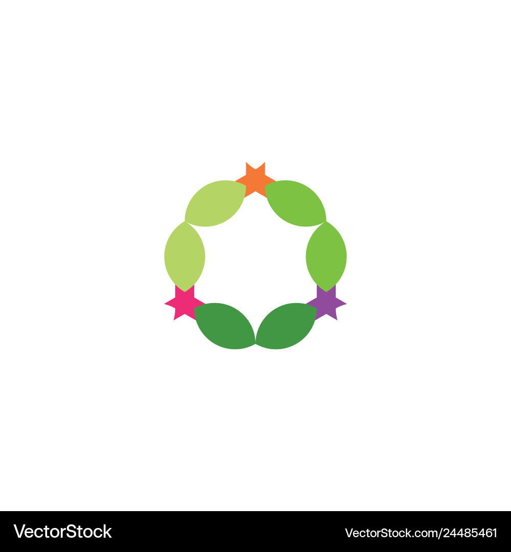 Leaves in circle natural abstract logo design Vector Image