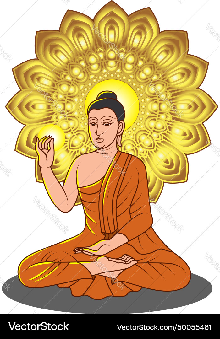 Makha bucha day is an important buddhist Vector Image