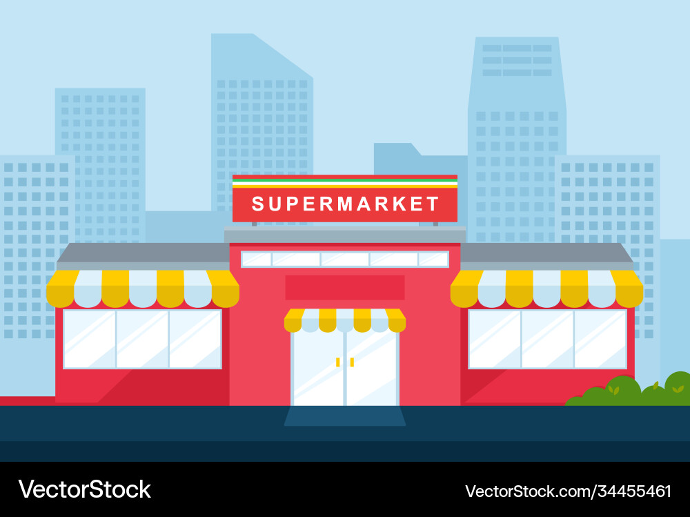 Marketplace store buildings Royalty Free Vector Image