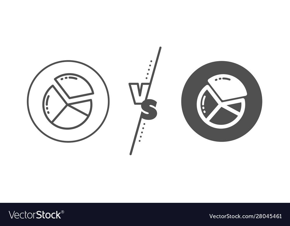 Pie chart line icon presentation graph sign Vector Image