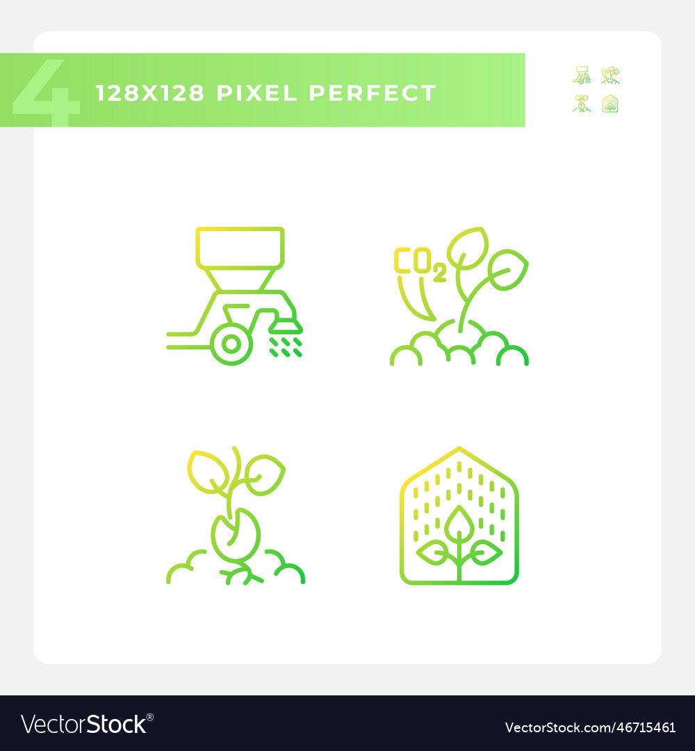 Plant development gradient linear icons set Vector Image Plant development gradient linear icons set Vector Image
