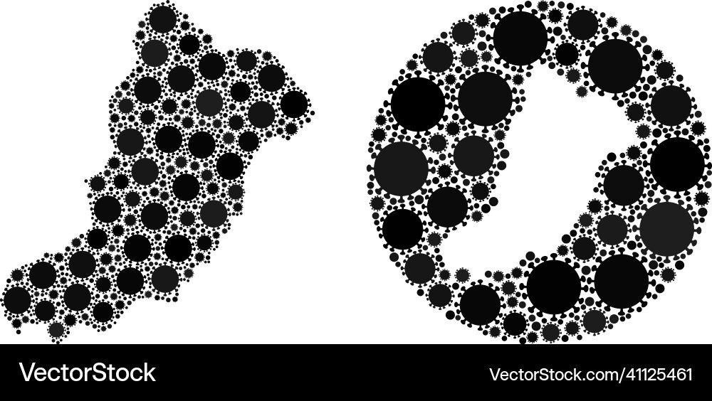 Sars virus mosaic stencil and black la graciosa Vector Image