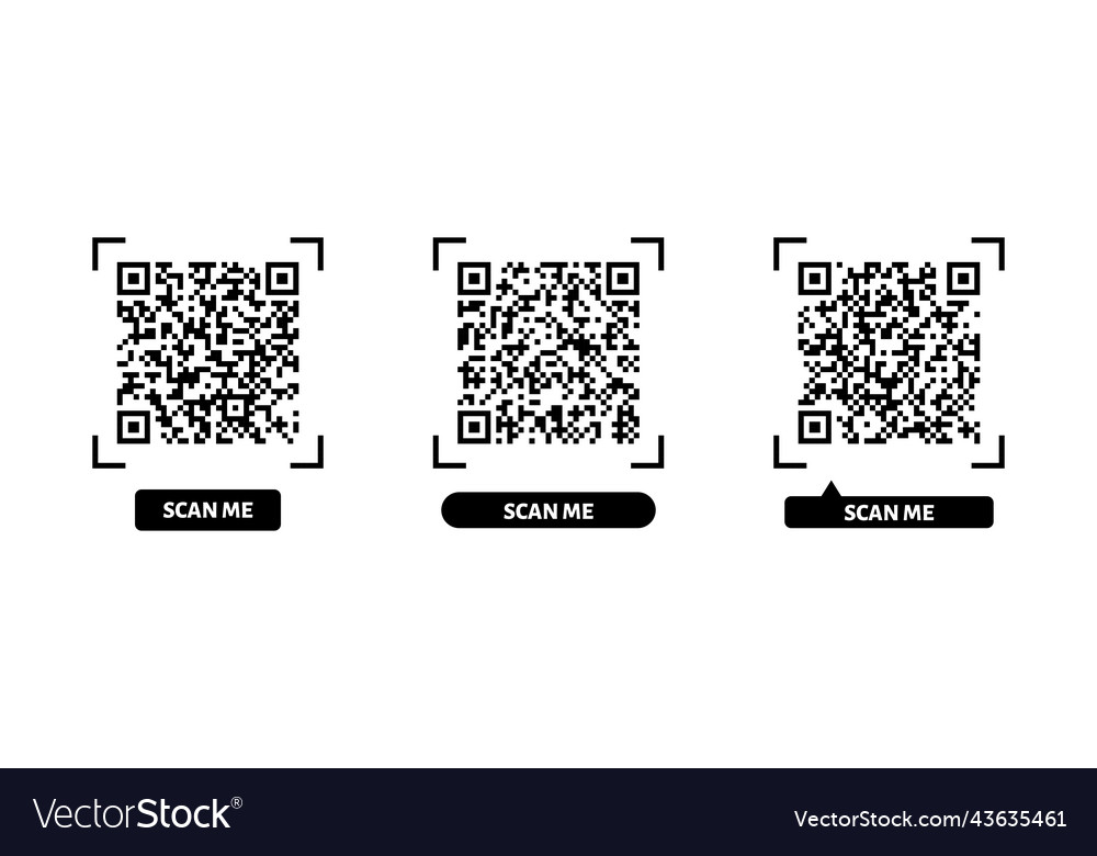 Scan me qr code sticker qr code for smartphone Vector Image