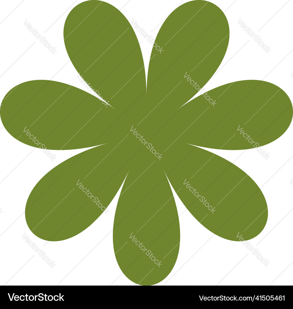 Simple flower petals plant leaf silhouette icon Vector Image