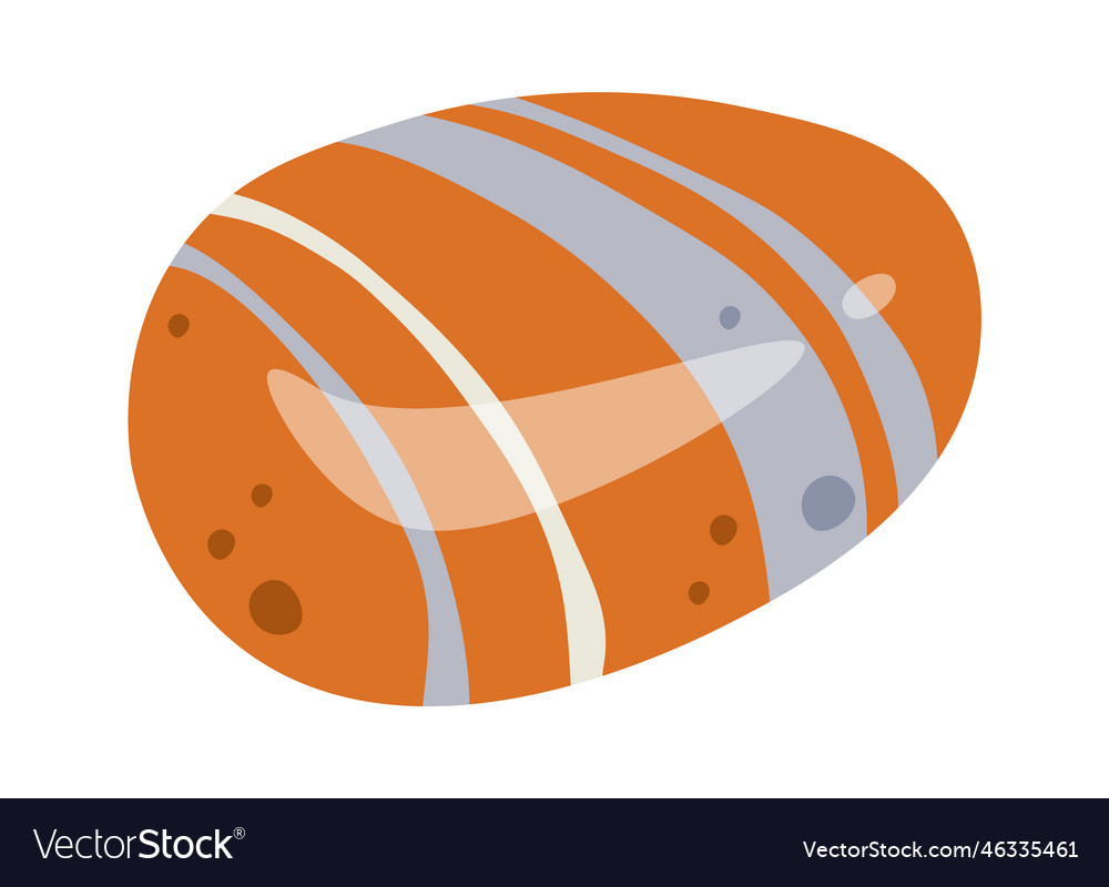 Stone with pattern flat decorative Royalty Free Vector Image