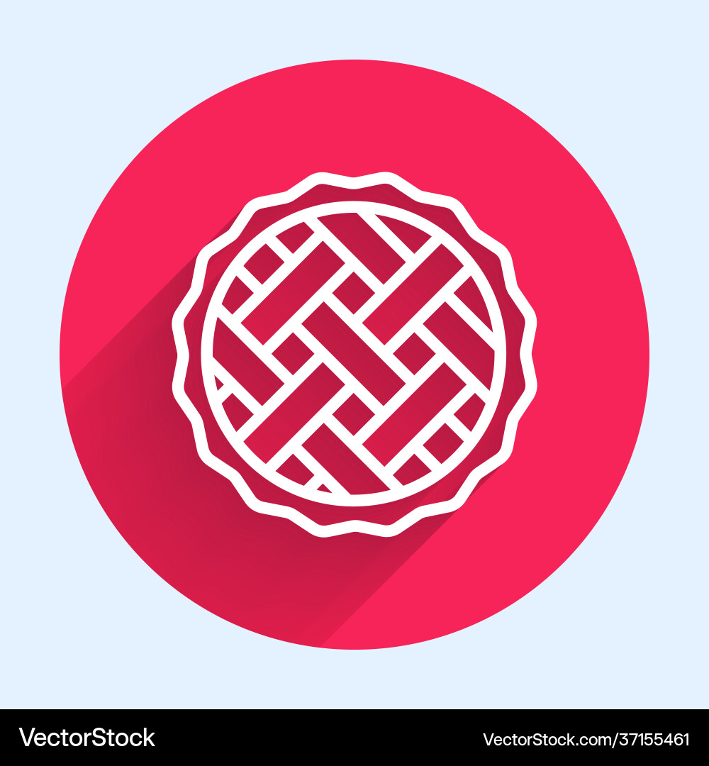 White line homemade pie icon isolated with long Vector Image