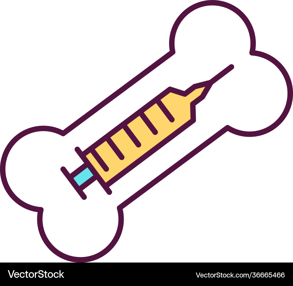 Bone biopsy rgb color icon Royalty Free Vector Image