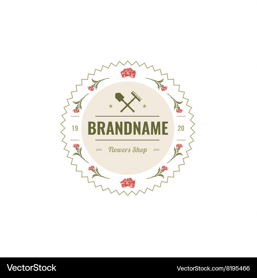 Carnation flowers logotype label badge Royalty Free Vector