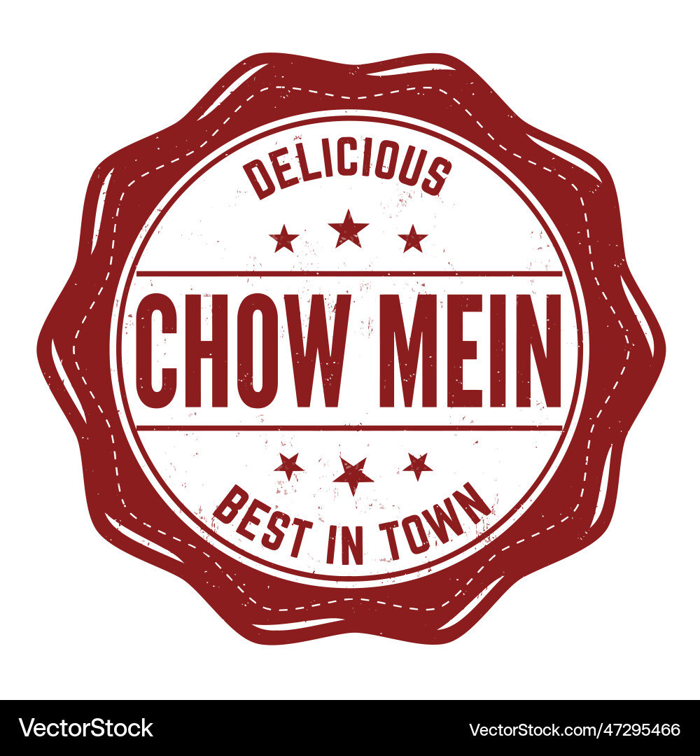Chow mein grunge rubber stamp Royalty Free Vector Image