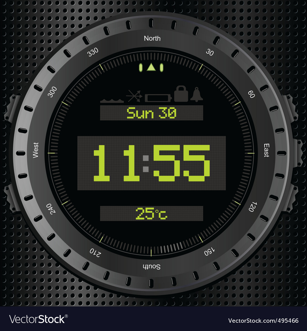Digital clock Royalty Free Vector Image - VectorStock