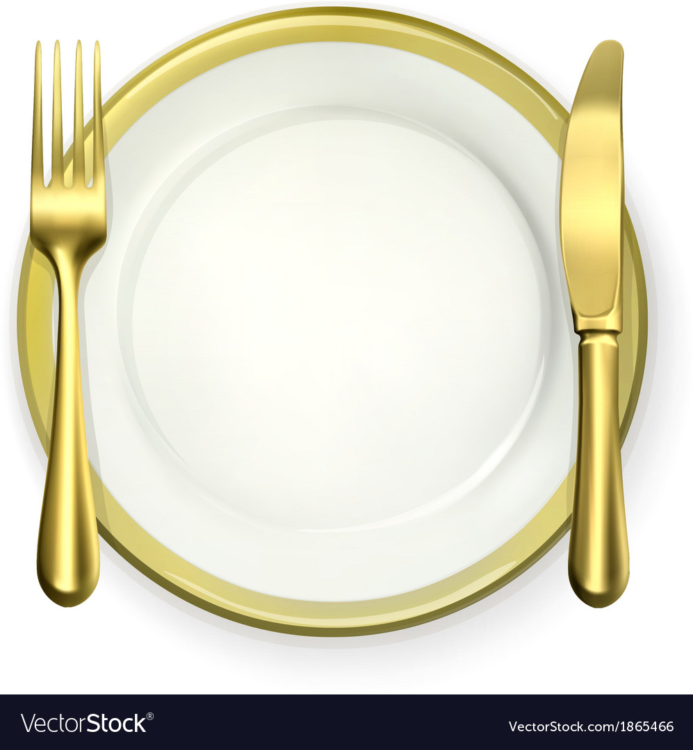 Gold dinner place setting Royalty Free Vector Image Gold dinner place setting Royalty Free Vector Image