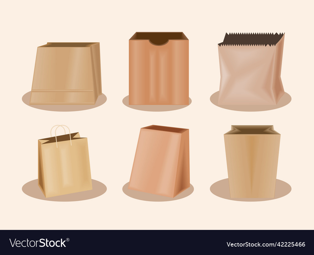 Icons paper bag Royalty Free Vector Image - VectorStock
