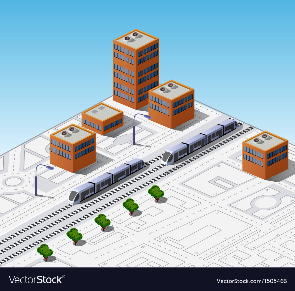 Isometric map Royalty Free Vector Image - VectorStock