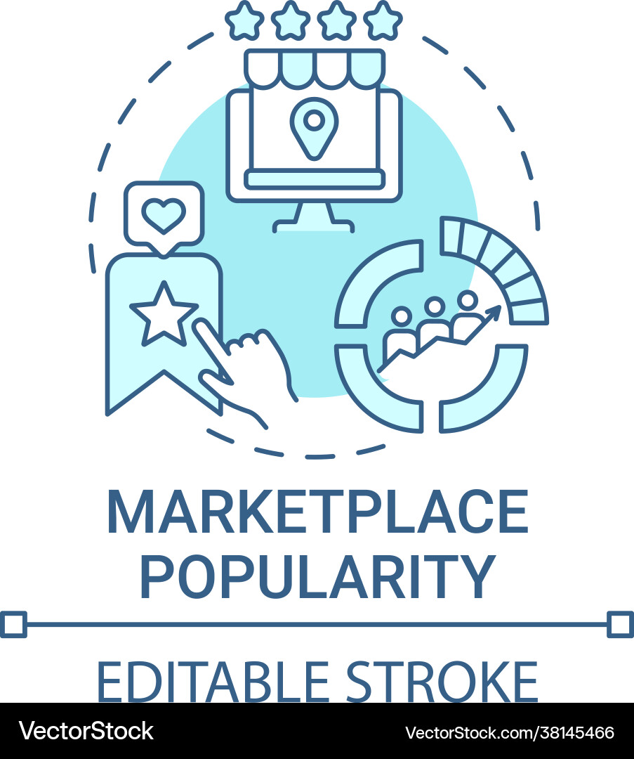 Marketplace popularity concept icon Royalty Free Vector