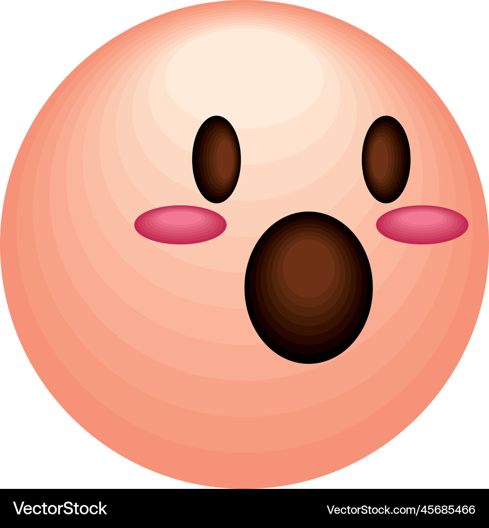 Surprised emoji social media Royalty Free Vector Image