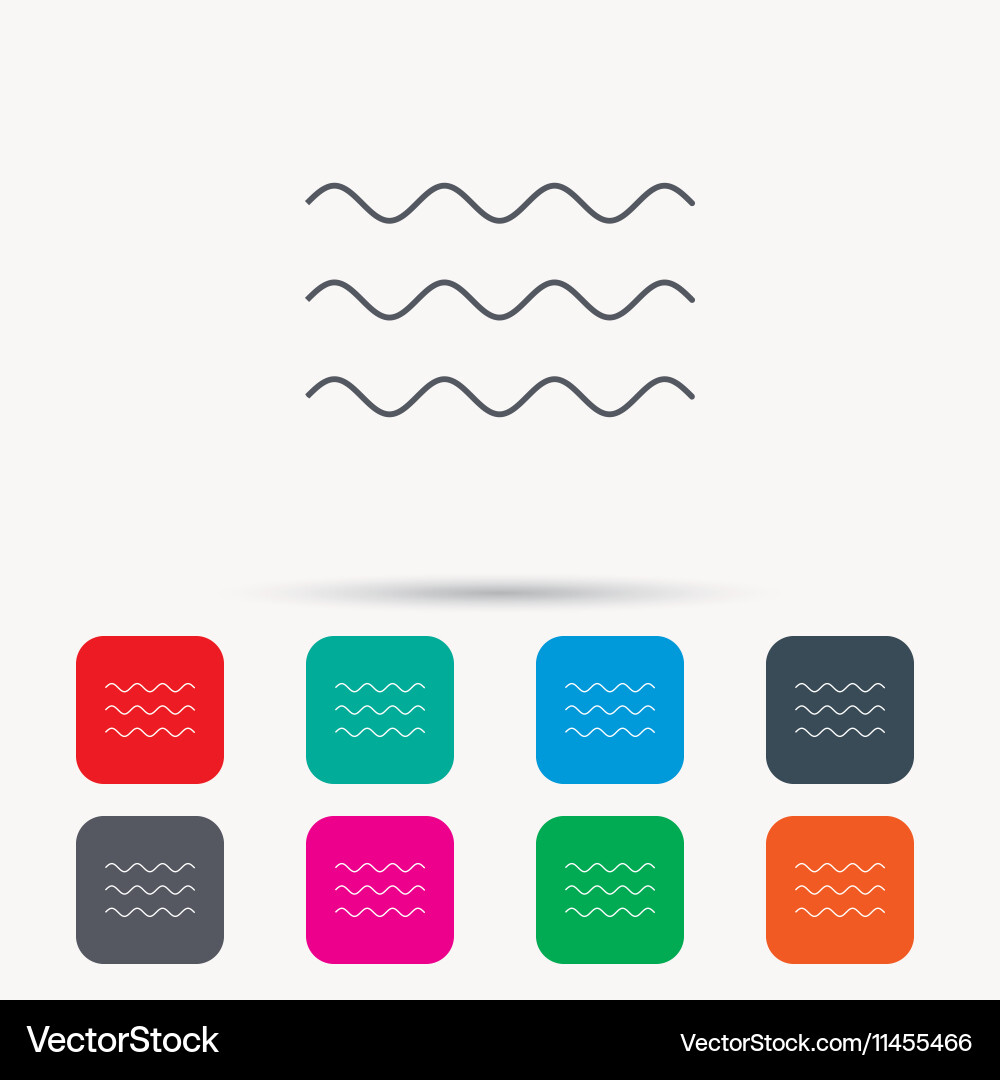 Waves icon Sea flowing sign Royalty Free Vector Image