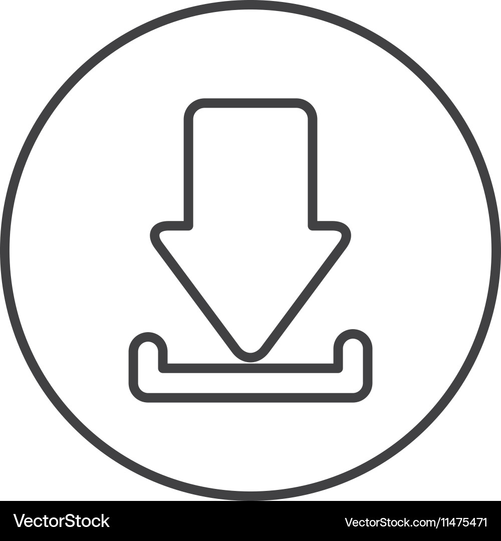 Arrow download symbol isolated icon Royalty Free Vector