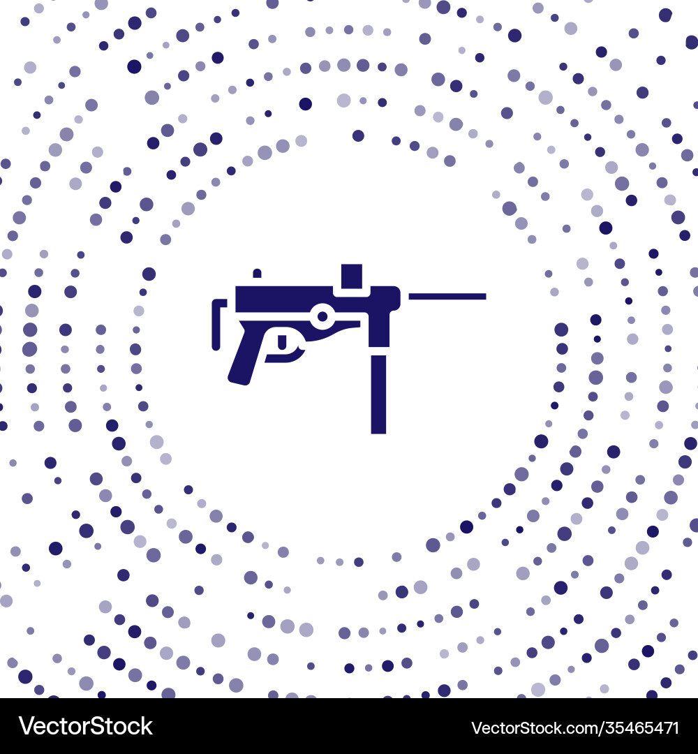 Blue submachine gun m3 grease gun icon isolated Vector Image