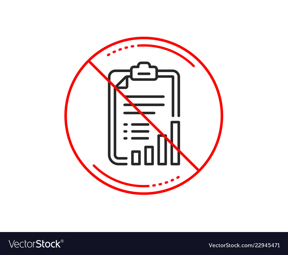 Checklist line icon graph chart sign Royalty Free Vector