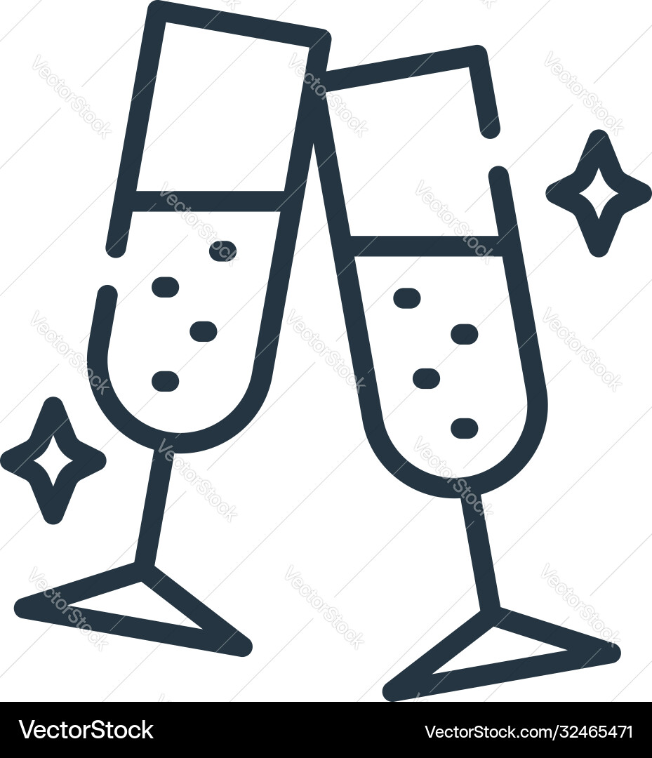 Cheers icon isolated on white background outline Vector Image