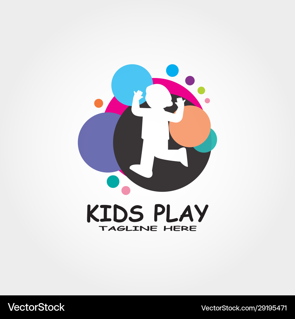 Colorful child play logo design Royalty Free Vector Image
