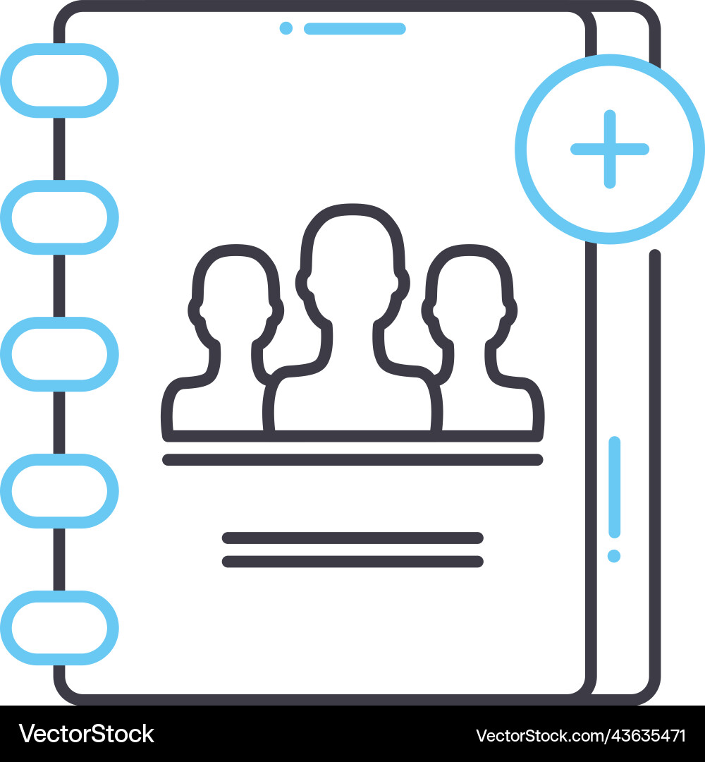 Contact line icon outline symbol Royalty Free Vector Image