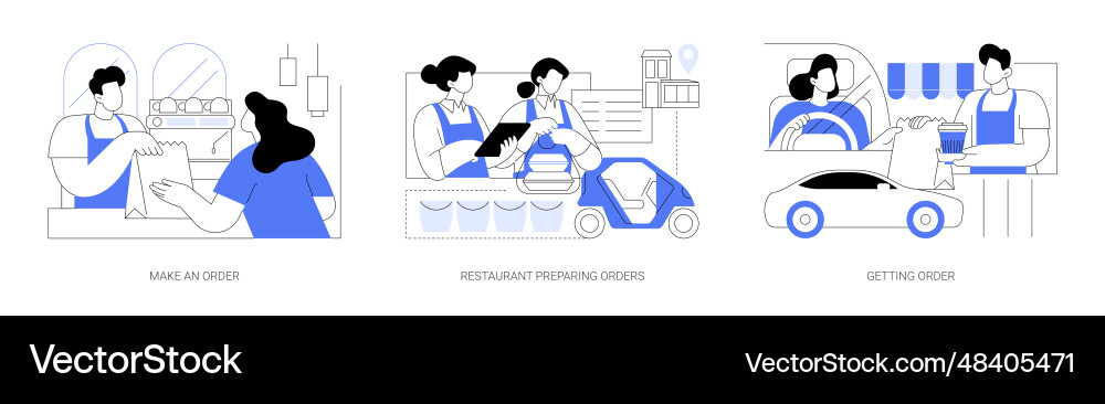 Curbside pickup at a restaurant isolated cartoon Vector Image
