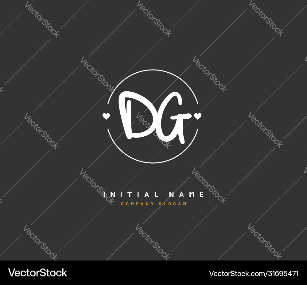 D g dg beauty initial logo handwriting logo Vector Image