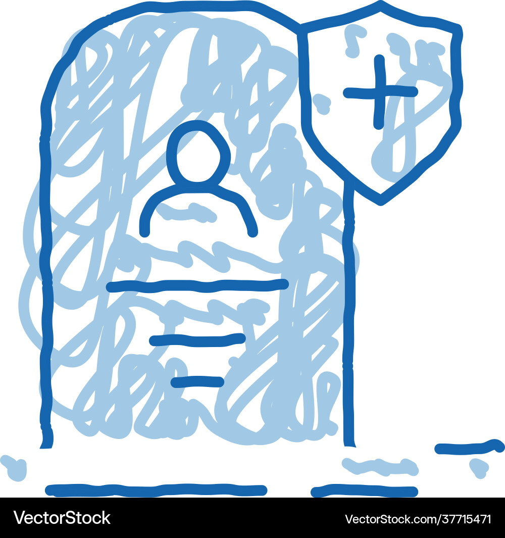 Death insurance doodle icon hand drawn Royalty Free Vector